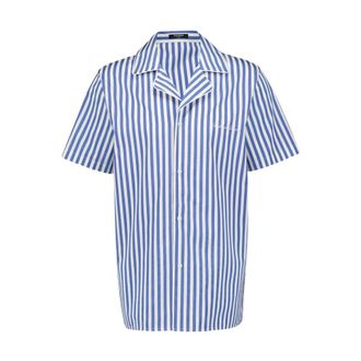 Balmain Homme, V&ecirc;tements de nuit et de d&eacute;tente, Bleu, Taille: M Chemise de Pyjama &agrave; Rayures Bleues & Blanches