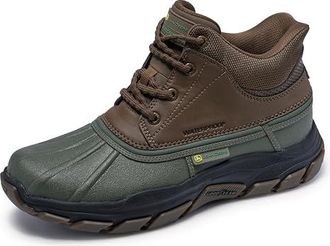 Skechers Homme Respected Swamper Bottine, Olive Leather/Duraleather/Brown Trim, 41.5 EU