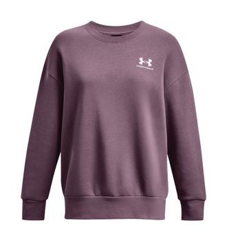 Under Armour Essential FLC OS Crew Sweatshirt Damen, Black/White, S