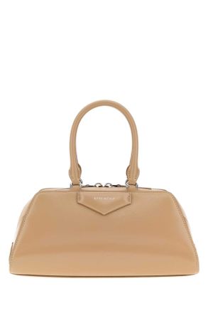 Givenchy Glazed Calf Leather Top Handle Bag - Beige