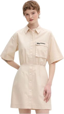 Karl Lagerfeld Femme, Robes, Beige, Taille: 38 FR Mini Robe Chemise