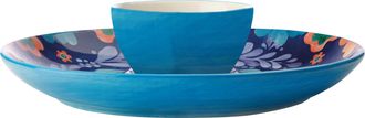 Maxwell & Williams Majolica Chip & Dip Servierschalen in Geschenkbox, Keramik, blau, 30 cm, 2 St&uuml;ck