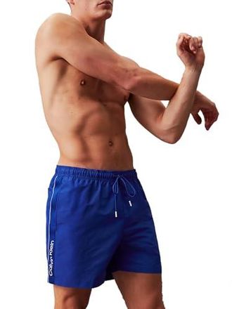 Calvin Klein Short de Bain Homme Medium Drawstring Mi-Long, Bleu (Midnight Lagoon), L