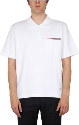 Thom Browne Homme, Tops, Blanc, Taille: XL Polo Chemises