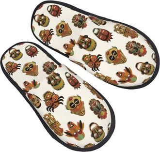 Generic Pantoufles Moelleuses Masque Tribal Slippers Respirantes Confort Chausson Pour Ext&eacute;rieur Femme Int&eacute;rieur L