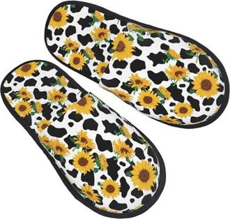 Generic Accueil Pantoufles Tournesol &Agrave; Imprim&eacute; Vache Mignon A Cozy Fourrure Pantoufles Chaud Chaussons Pour Invit&eacute; Femmes Voyage L