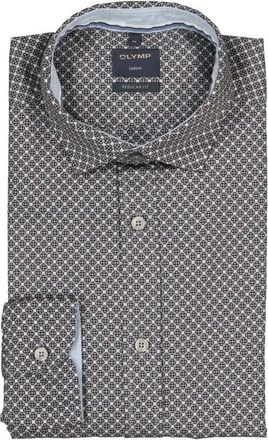 Olymp Herren Hemd grau gemustert