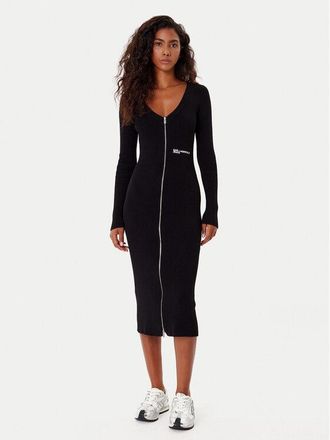 Karl Lagerfeld Strickkleid A4W13011 Schwarz Slim Fit