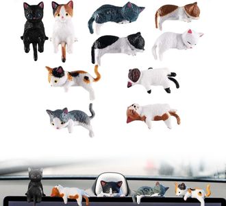 Generic Mini-Katzenfiguren, 5er-Set Entz&uuml;ckender Handgefertigter K&auml;tzchen, Kleine Katzenfiguren, Niedliche Katzen Aus Kunstharz Als Dekoration for Armaturenbr