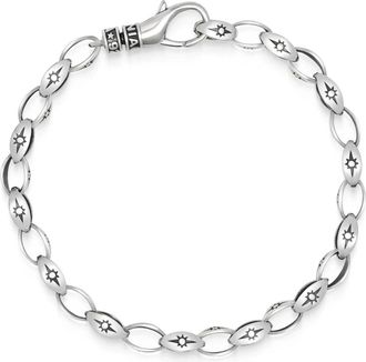 Nialaya Homme, Accessoires, Gris, Taille: XL Sterling Silver Star Link Bracelet