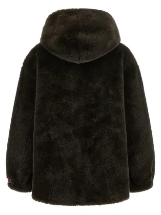 Lou Andr&eacute;a Eco-Fur Hooded Jacket - Black