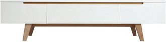 Miliboo Miliboo - TV-M&ouml;bel Skandinavienstil Wei&szlig; gl&auml;nzend und Esche 180 cm melka