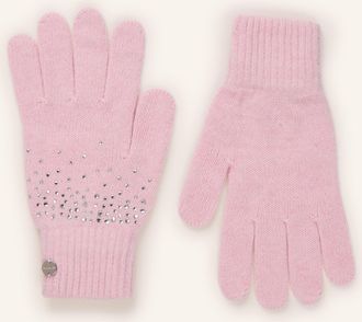 Marc Cain Handschuhe Mit Schmucksteinen rosa