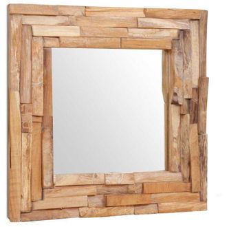 vidaXL Dekorativer Spiegel Teak 60 x 60 cm Quadratisch vidaXL