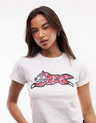 Icecream T-shirt b&eacute;b&eacute; avec logo et motif chien de course imprim&eacute; l&eacute;opard - Blanc