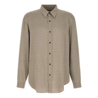 Balmain Chemise Monogramme Jacquard - Homme - Chemises - Gris - Taille: XL