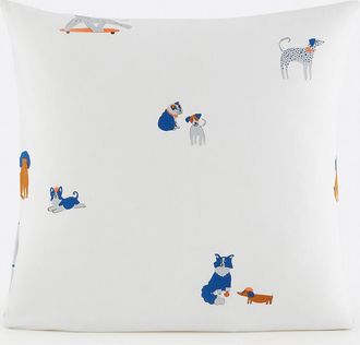 La Redoute Interieurs Taie Doreiller Enfant En Coton Lav&eacute; Imprim&eacute; Chiens Team Chiens