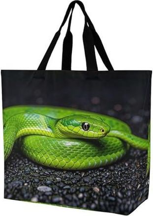 Generic Le Serpent Vert Sac &Agrave; Bandouli&egrave;re R&eacute;utilisable Tote Bag D&eacute;contract&eacute; Sac A Main Femmes Pour Quotidienne Shopping Voyage