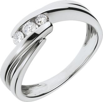 Edenly Trilogie Ring Kostbarer Kokon - Ritornell - Weißgold - 3 Diamanten 0.21 Karat - 18 Karat