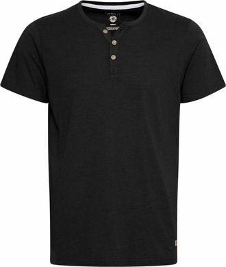 Solid Volker Herren T-Shirt Kurzarm Shirt Mit Grandad-Ausschnitt, Größe:3XL, Farbe:Black (9000)