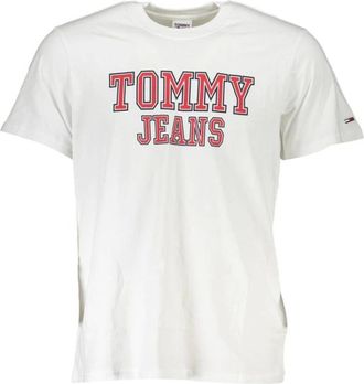 Tommy Hilfiger Homme, Tops, Blanc, Taille: M T-shirt Blanc en Coton avec Logo
