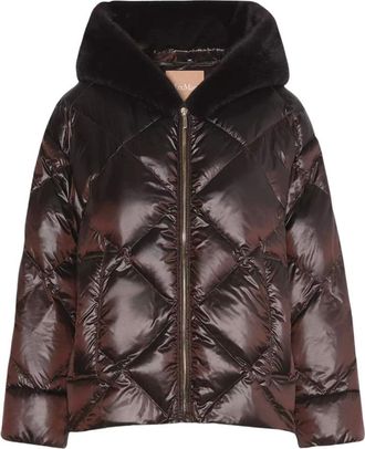 Max Mara Doudoune &agrave; capuche Nebbie - Femme - Vestes - Brun - Taille: 38 FR