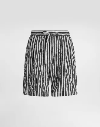 Dolce & Gabbana Crinkled Striped Fabric Bermuda Shorts - Mann Hosen Und Shorts Mehrfarbig 50