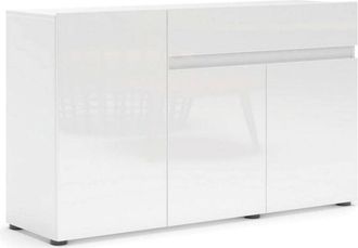 Dmora Anrichte Deodata, Sideboard mit 2 Regalen, 38x135x79h cm Wei&szlig;