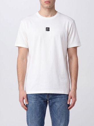 Balmain T-Shirt aus Baumwollmix mit Rundhals und Labyrinth-Monogramm