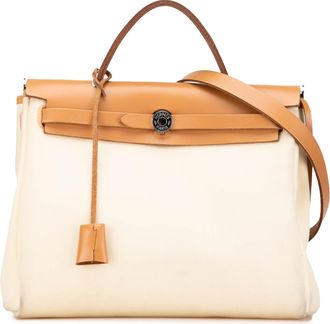 Herm&egrave;s Natural Toile Herbag Zip 31
