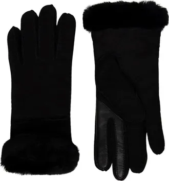 UGG Gants en peau de mouton &agrave; coutures apparentes - Femme - Accessoires - Noir - Taille: S