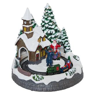 F&eacute;&eacute;ric Lights & Christmas Weihnachtsdorf Kirche und Tunnel animiert, 12 LEDs, batteriebetrieben