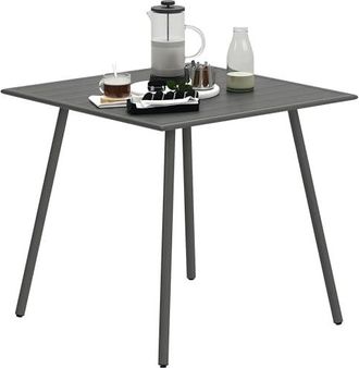 OUTSUNNY Table &agrave; Manger de Jardin pour 4 Personnes, Table de Jardin avec Plateau &agrave; Lattes rectangulaire en Acier Anti-Rouille, pour Patio, terrasse, Balcon, 80