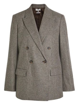 Vince houndstooth double-breasted blazer - Braun