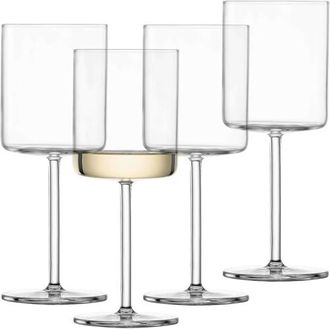 Schott Zwiesel Weißweinglas Modo (4er-Set), geradlinige Weingläser für Weißwein, spülmaschinenfeste Tritan-Kristallgläser, Made in Germany (Art.-Nr. 119900)
