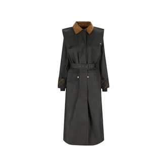 Barbour Corduroy-Kragen Trenchcoat - - Coats - Damen - Schwarzk - XS