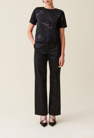 Claudie Pierlot Top noir sequins brod&eacute;s