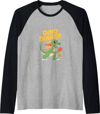 Mapanoli Design Dino Dinker Pickleball-Zeichentrickfilm Raglan