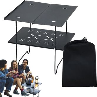 Generico Klapptisch für Camping, leicht, doppelschichtig, Strandtisch, für Grill, Wandern,, Picknick, Festival, Party