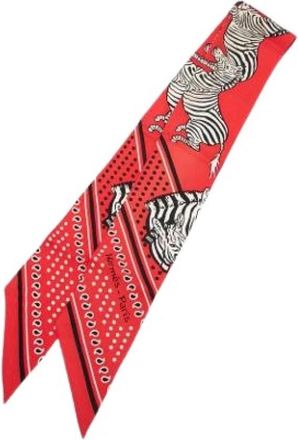 Herm&egrave;s Pre-owned Les Zebres Twilly Schal - - Pre-owned - Damen - Rot - ONE SIZE