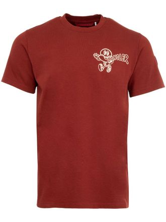 Moncler t-shirt &agrave; logo imprim&eacute; - Rouge