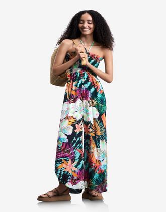 Desigual Combinaison &agrave; imprim&eacute; tropical - Noir
