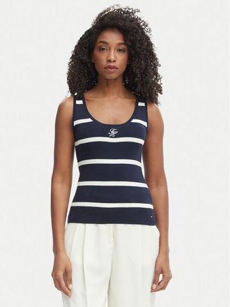 Tommy Hilfiger Top WW0WW48480 Dunkelblau Slim Fit