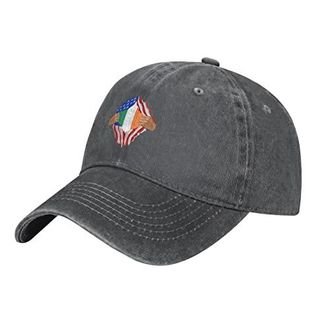 Generic Drapeau De LIrlande D&eacute;chir&eacute; &Agrave; La Main Femme Homme Snapback Cap sans D&eacute;formation Casquettes Snapback D&eacute;contract&eacute; Casquette Trucker pour Randonn&eacute;e Toute