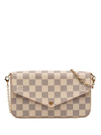 Louis Vuitton 2020 Damier Azur Pochette Felicie Umh&auml;ngetasche - Wei&szlig;