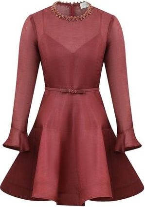 Zimmermann Mini robe p&eacute;plum Alchemy en lin et soie