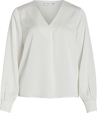 Vila Vila Variété Col V L/S Top-Noos Chemisier à Manches Longues, Blanche-Neige, 40 Femme
