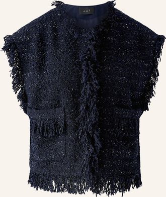 Oui Boucl&eacute;-Weste Mit Glitzergarn blau