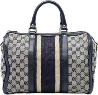 Gucci Pre-owned Canvas Satchel - Femme - Pre-owned - Bleu - Taille: ONE Size
