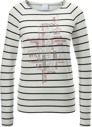 Madeleine Langarmshirt Glanzvolles Langarmshirt mit Ziersteinen Stilvolles Jerseyshirt mit Rundhals und Langarm